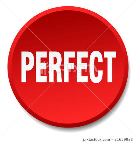 perfect red round flat isolated push button - Stock Illustration ...