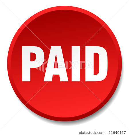 paid red round flat isolated push button - Stock Illustration [21640157 ...