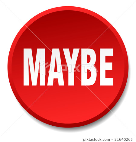 maybe red round flat isolated push button - Stock Illustration ...