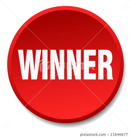 winner red round flat isolated push button - Stock Illustration ...
