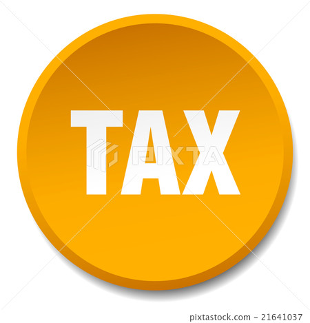 tax orange round flat isolated push button - Stock Illustration ...