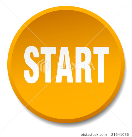 start orange round flat isolated push button - Stock Illustration ...