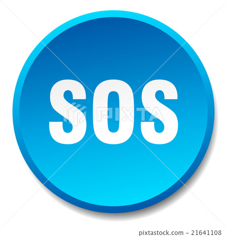 sos blue round flat isolated push button - Stock Illustration [21641108 ...