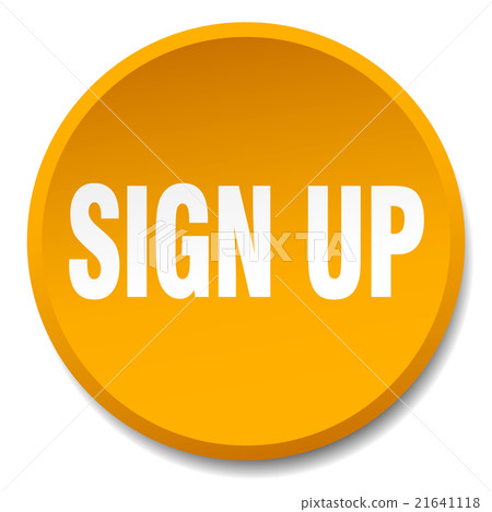 sign up orange round flat isolated push button - Stock Illustration ...