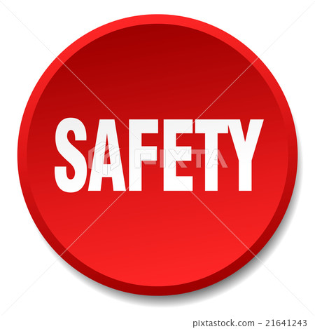 safety red round flat isolated push button - Stock Illustration ...