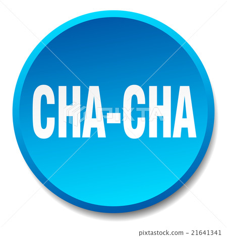 cha-cha blue round flat isolated push button - Stock Illustration ...