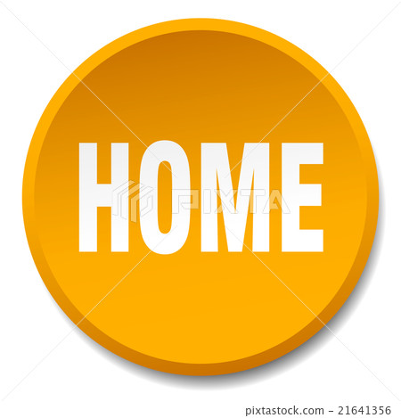 home orange round flat isolated push button - Stock Illustration ...