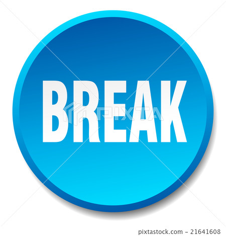 break blue round flat isolated push button - Stock Illustration ...