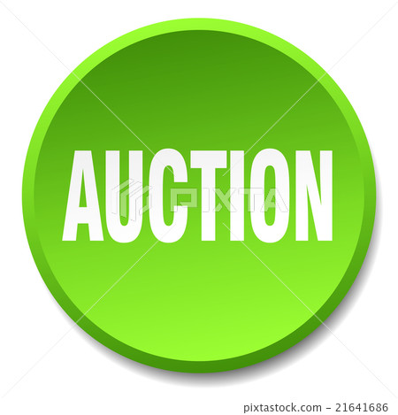 auction green round flat isolated push button - Stock Illustration ...