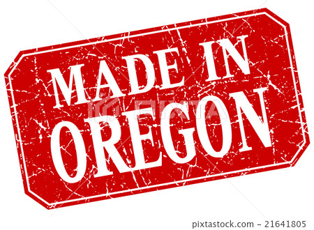 made in Oregon red square grunge stamp - Stock Illustration [21641805 ...