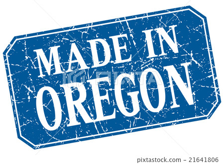 made in Oregon blue square grunge stamp-插圖素材 [21641806] - PIXTA圖庫