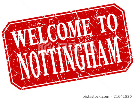 welcome to Nottingham red square grunge stamp - Stock Illustration ...