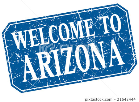 welcome to Arizona blue square grunge stamp - Stock Illustration ...