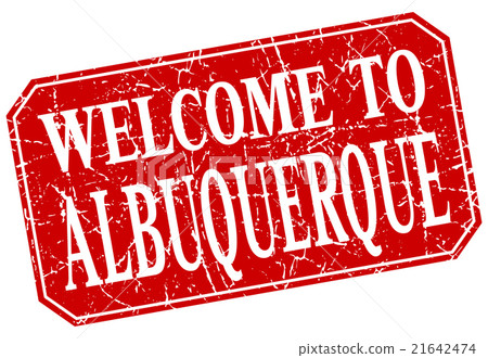 welcome to Albuquerque red square grunge stamp - Stock Illustration ...