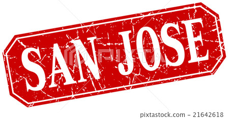 San Jose red square grunge retro style sign - Stock Illustration ...