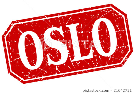 Oslo red square grunge retro style sign - Stock Illustration [21642731 ...
