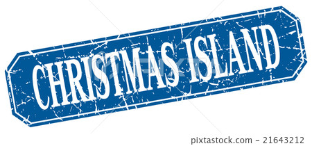 Christmas Island blue square retro style sign-插圖素材 [21643212] - PIXTA圖庫