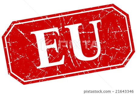 eu red square grunge retro style sign - Stock Illustration [21643346 ...