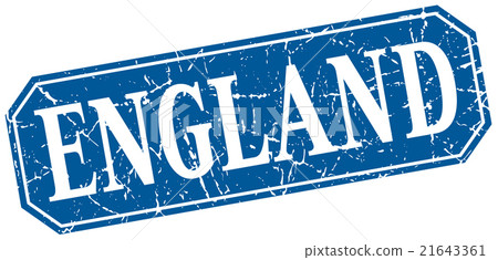 England blue square grunge retro style sign - Stock Illustration ...