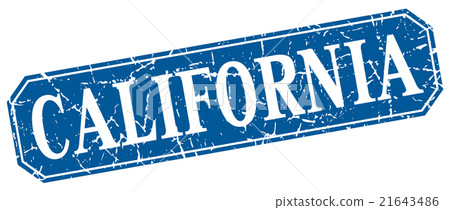 California blue square grunge retro style sign-插圖素材 [21643486] - PIXTA圖庫