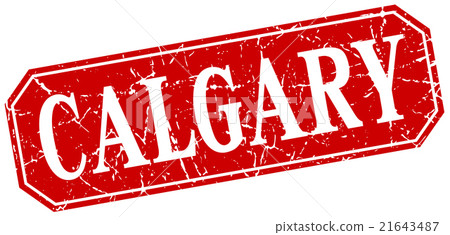 Calgary red square grunge retro style sign - Stock Illustration ...