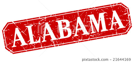 Alabama red square grunge retro style sign - Stock Illustration ...