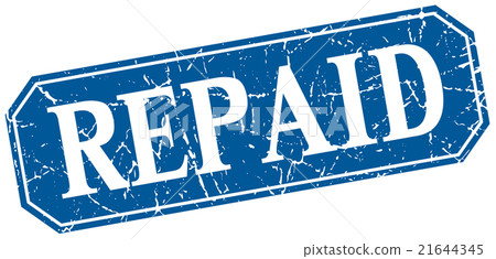 repaid blue square vintage grunge isolated sign - Stock Illustration ...