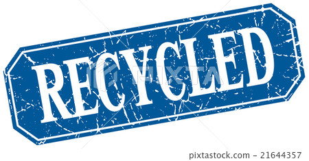 recycled blue square vintage grunge isolated sign - Stock Illustration ...