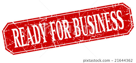 ready for business red square grunge isolated sign - Stock Illustration ...