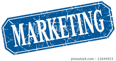 marketing blue square vintage grunge isolated sign - Stock Illustration ...