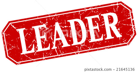 leader red square vintage grunge isolated sign - Stock Illustration ...