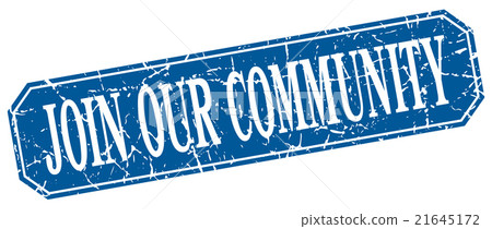 join our community blue square isolated sign - Stock Illustration ...