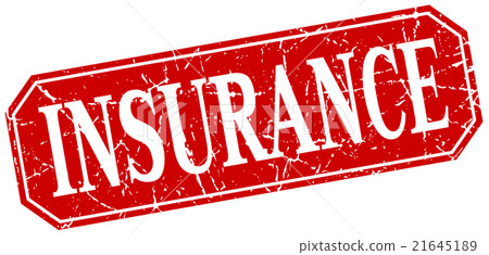 insurance red square vintage grunge isolated sign - Stock Illustration ...