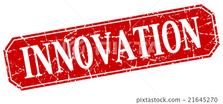 innovation red square vintage grunge isolated sign - Stock Illustration ...