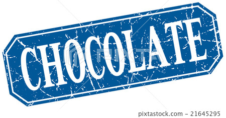 chocolate blue square vintage grunge isolated sign - Stock Illustration ...