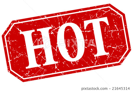 hot red square vintage grunge isolated sign - Stock Illustration ...