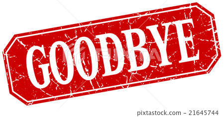 goodbye red square vintage grunge isolated sign - Stock Illustration ...