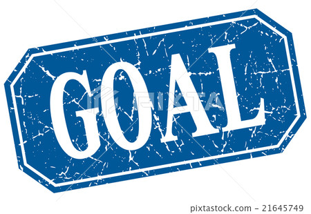 goal blue square vintage grunge isolated sign - Stock Illustration ...