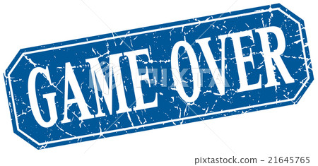 game over blue square vintage grunge isolated sign - Stock Illustration ...