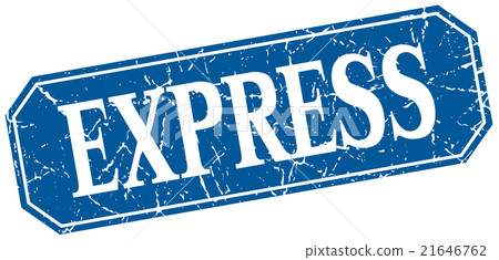 express blue square vintage grunge isolated sign - Stock Illustration ...