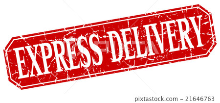 express delivery red square vintage isolated sign - Stock Illustration ...