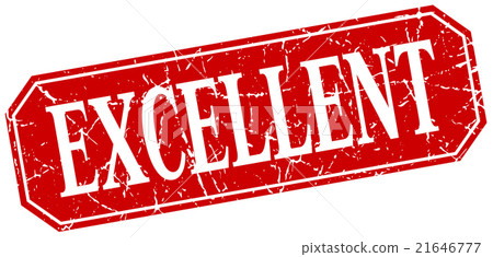 excellent red square vintage grunge isolated sign - Stock Illustration ...