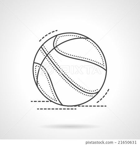 Black flat line basketball ball vector icon - Stock Illustration ...