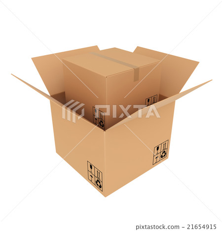 Cardboard box in the half-open cardboard box - Stock Illustration ...
