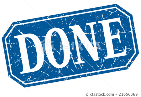 done blue square vintage grunge isolated sign - Stock Illustration ...