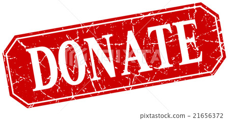 donate red square vintage grunge isolated sign - Stock Illustration ...
