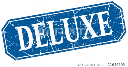 deluxe blue square vintage grunge isolated sign - Stock Illustration ...