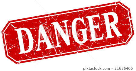 danger red square vintage grunge isolated sign - Stock Illustration ...
