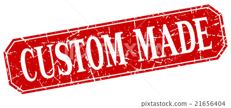 custom made red square grunge isolated sign - Stock Illustration ...