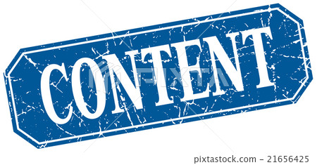content blue square vintage grunge isolated sign - Stock Illustration ...